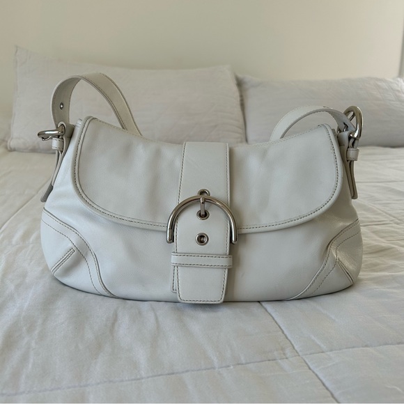 Coach | Bags | Coach White Leather Shoulder Bag | Poshmark